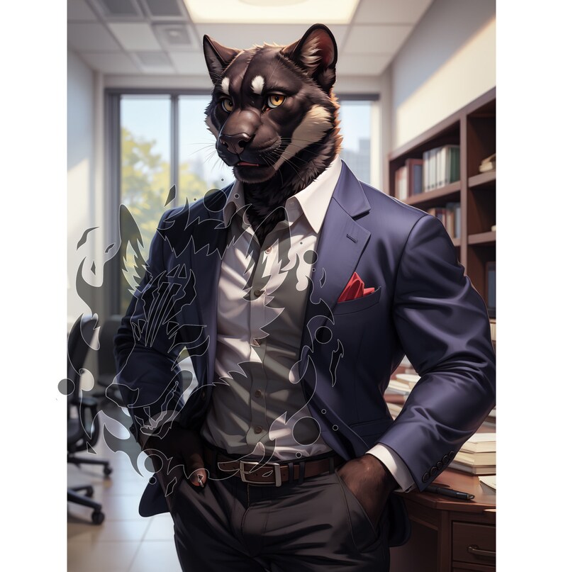 Anthro Panther Image Digital Download HD Image Unique Concept Art, Story Ideas, Businessman ...