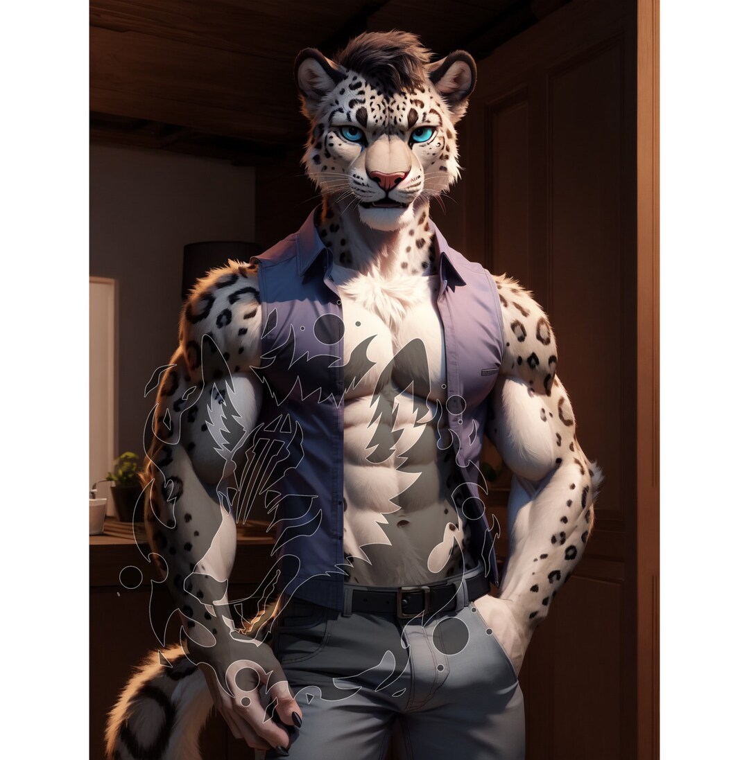 Anthro Snow Leopard Image Digital Download HD Image Unique Concept Art, Story Ideas, Furry ...