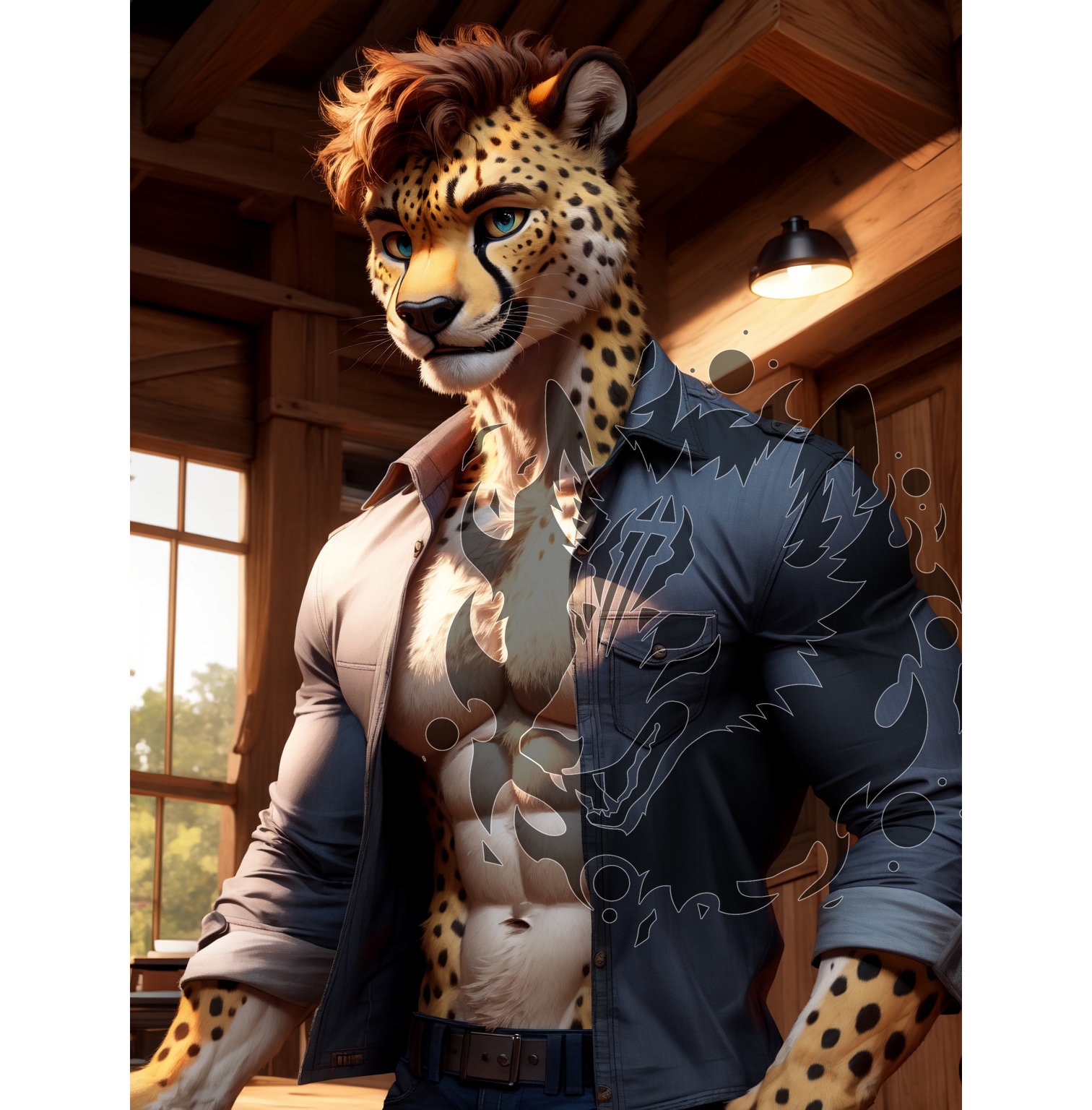 Anthro Cheetah Image Digital Download HD Image Unique Concept Art, Story Ideas, Furry Fandom - Etsy