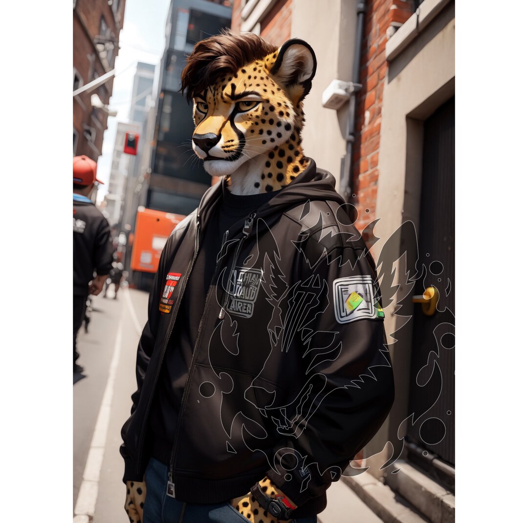 Anthro Cheetah Image - Digital Download HD Image - Unique Concept Art, Story Ideas, Streetwear ...