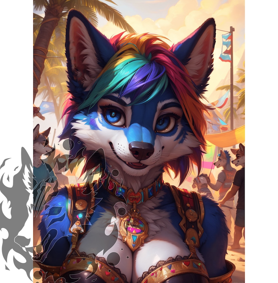 Anthro Coyote Girl Concept Art Image Digital Download HD Image Unique Original Character for ...