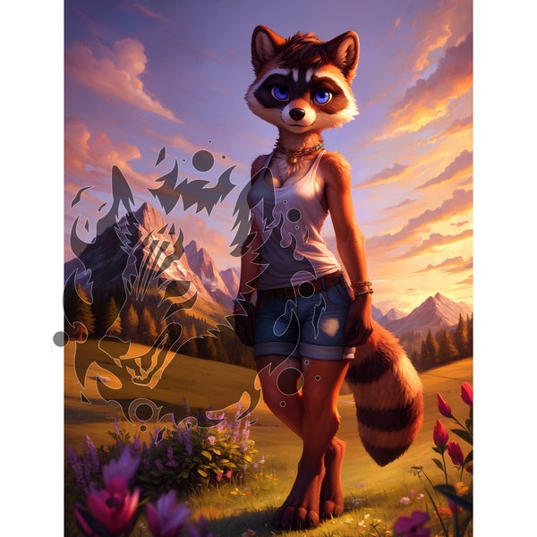 Furry Anthro Raccoon Girl - Etsy