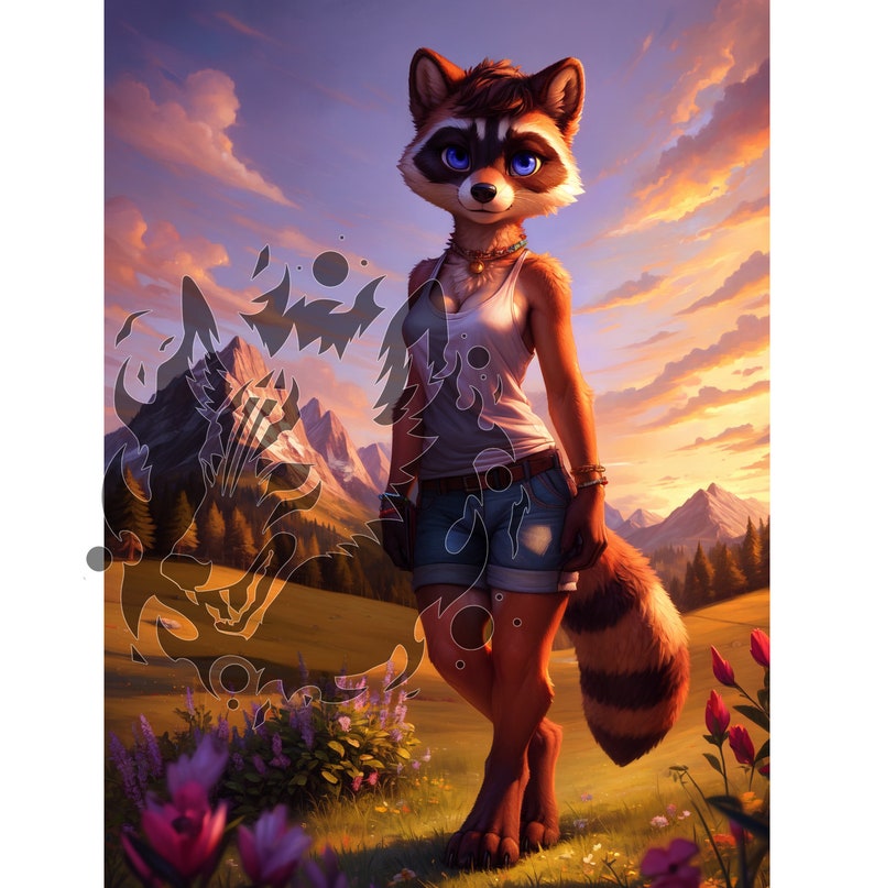 Anthro Raccoon Image Digital Download HD Image Original Concept Art for ...