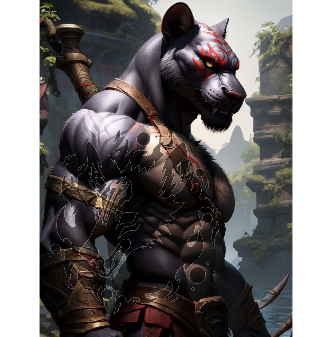 Panther Warrior Image Digital Download HD Image Unique Concept Art, Story Ideas, Furry Anthro OC ...