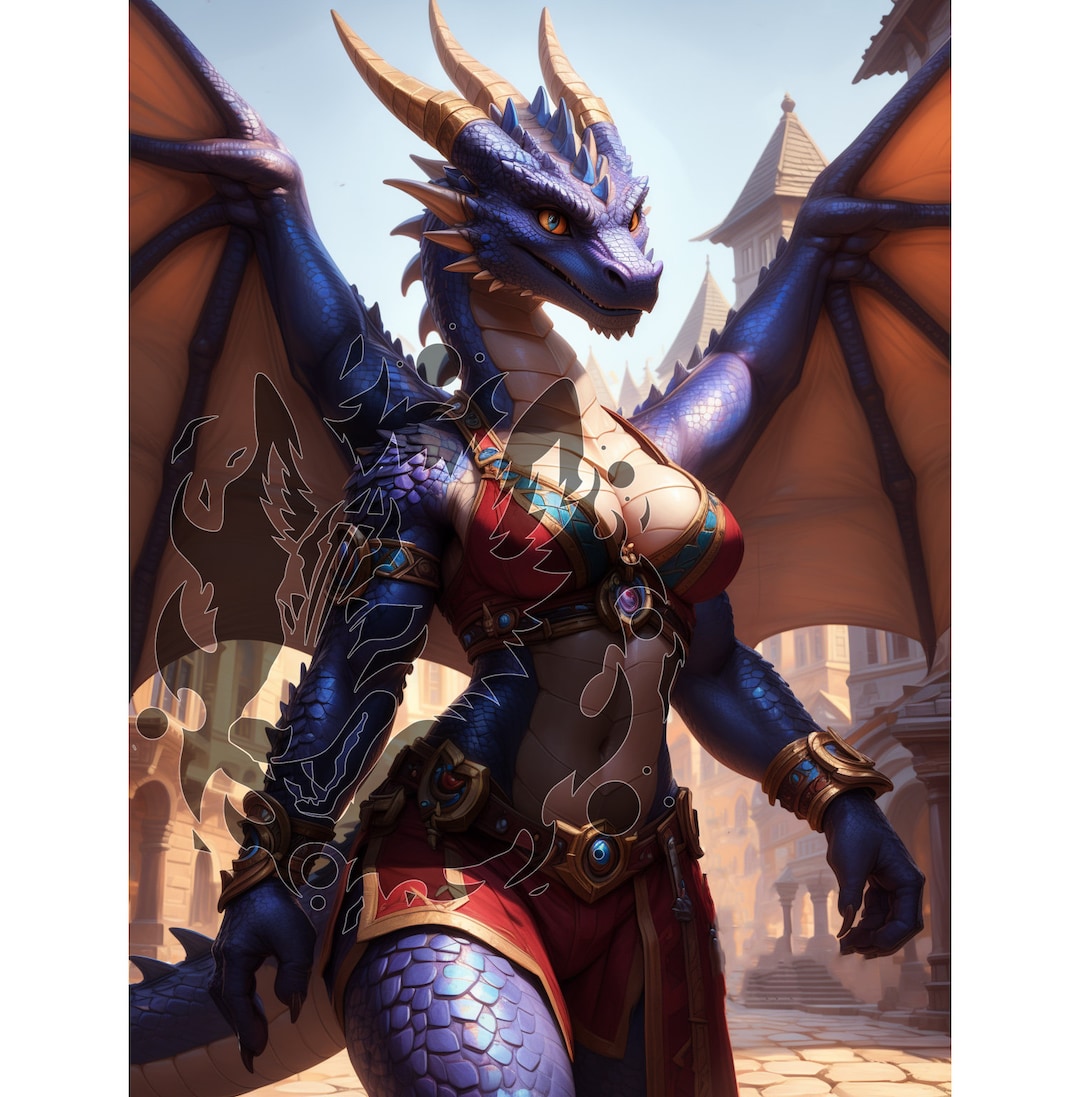 Anthro Dragon Girl Image Digital Download Hd Image Unique Original Concept Art For Story
