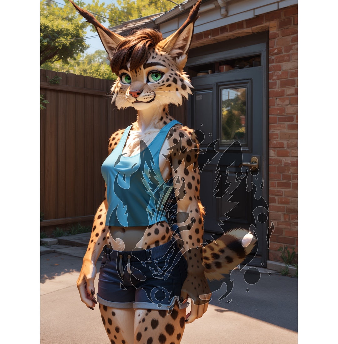 Anthro Bobcat Girl Image - Digital Download HD Image Set - Unique ...