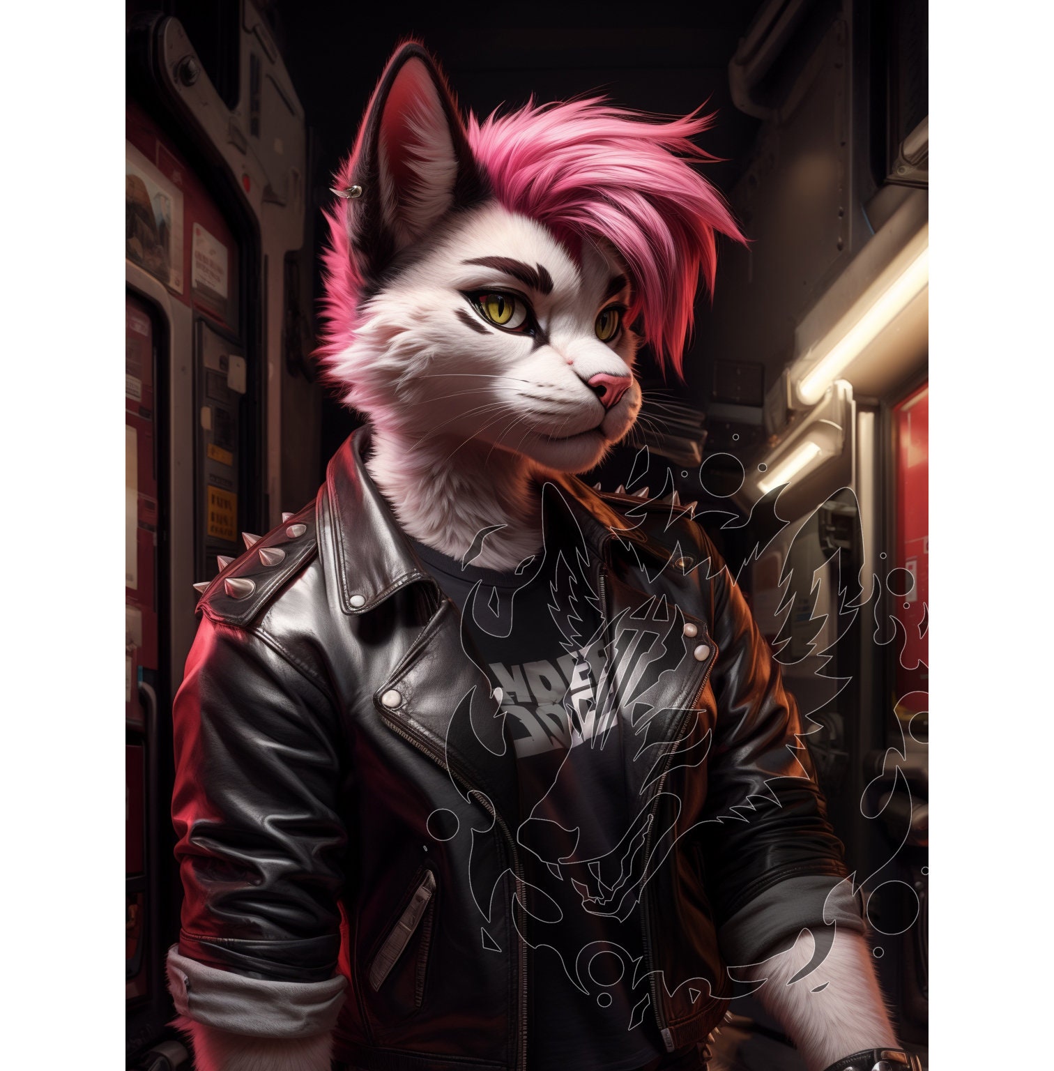 Punk Cat Furry Adoptable Fursona Digital Download HD Image Unique ...