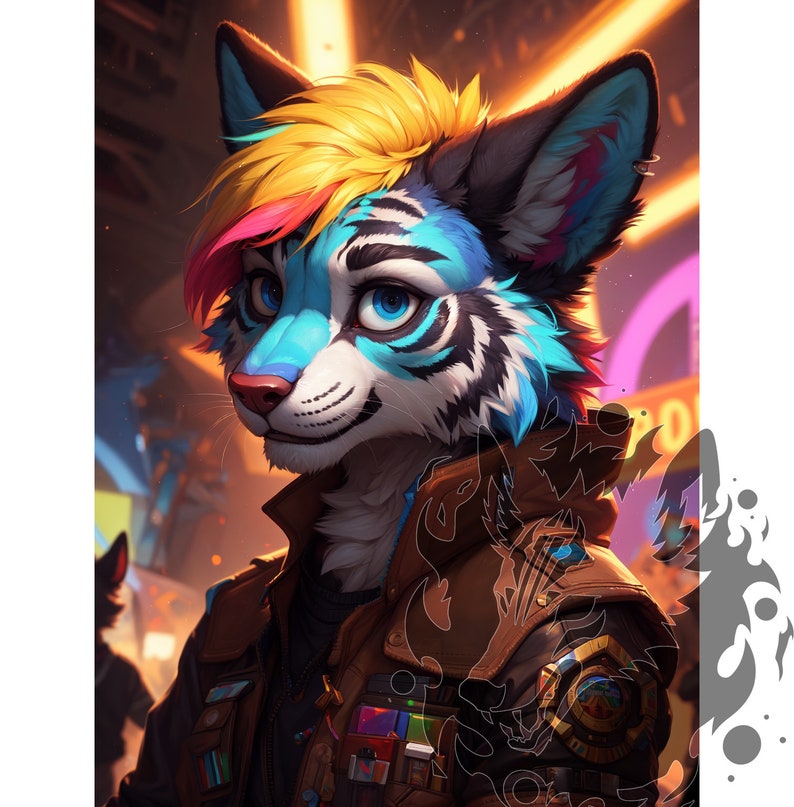 Anthro Blue Tiger Guy Concept Art Image Descarga digital Imagen HD ...