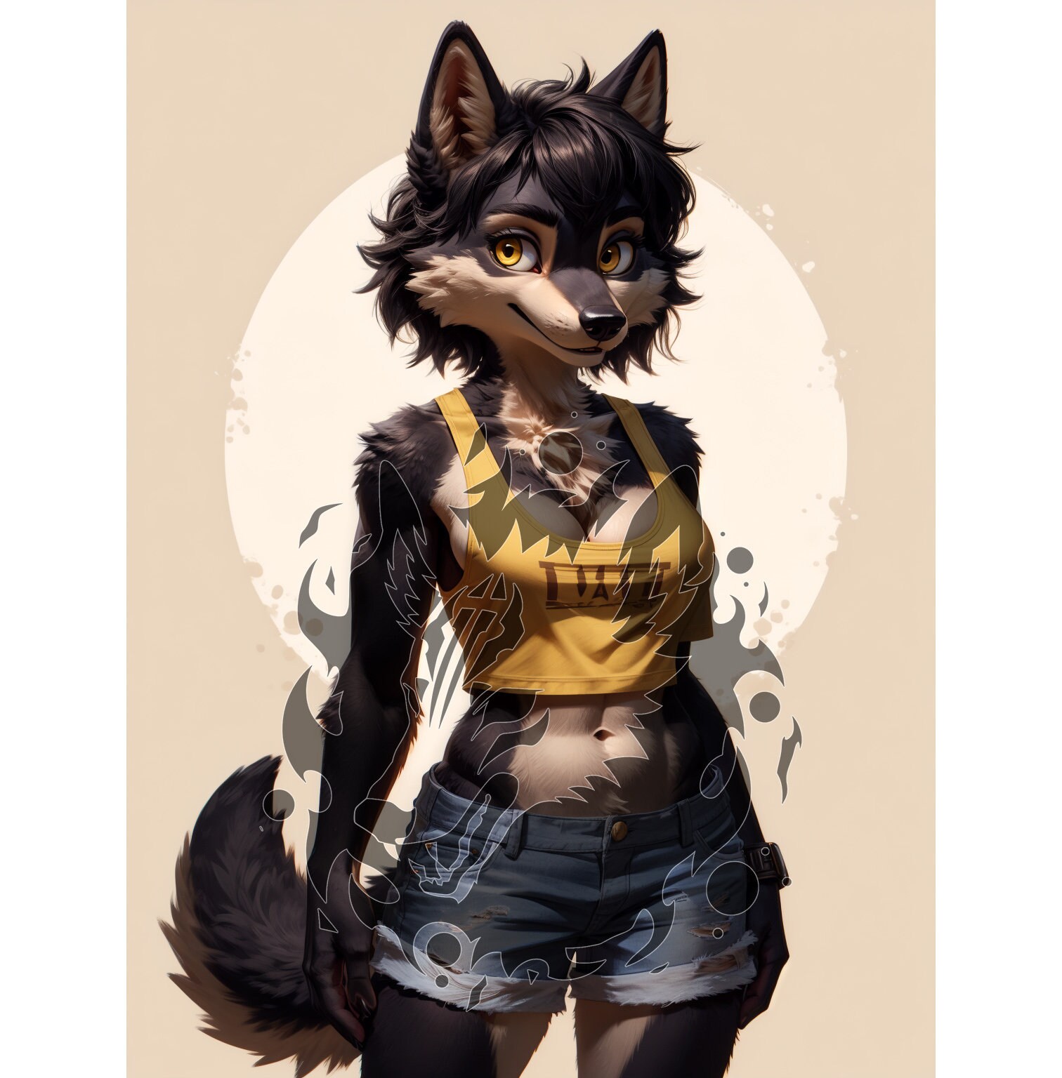 Anthro Wolf Girl Image Digital Download HD Image Unique Original Concept Art for Normcore Cute ...