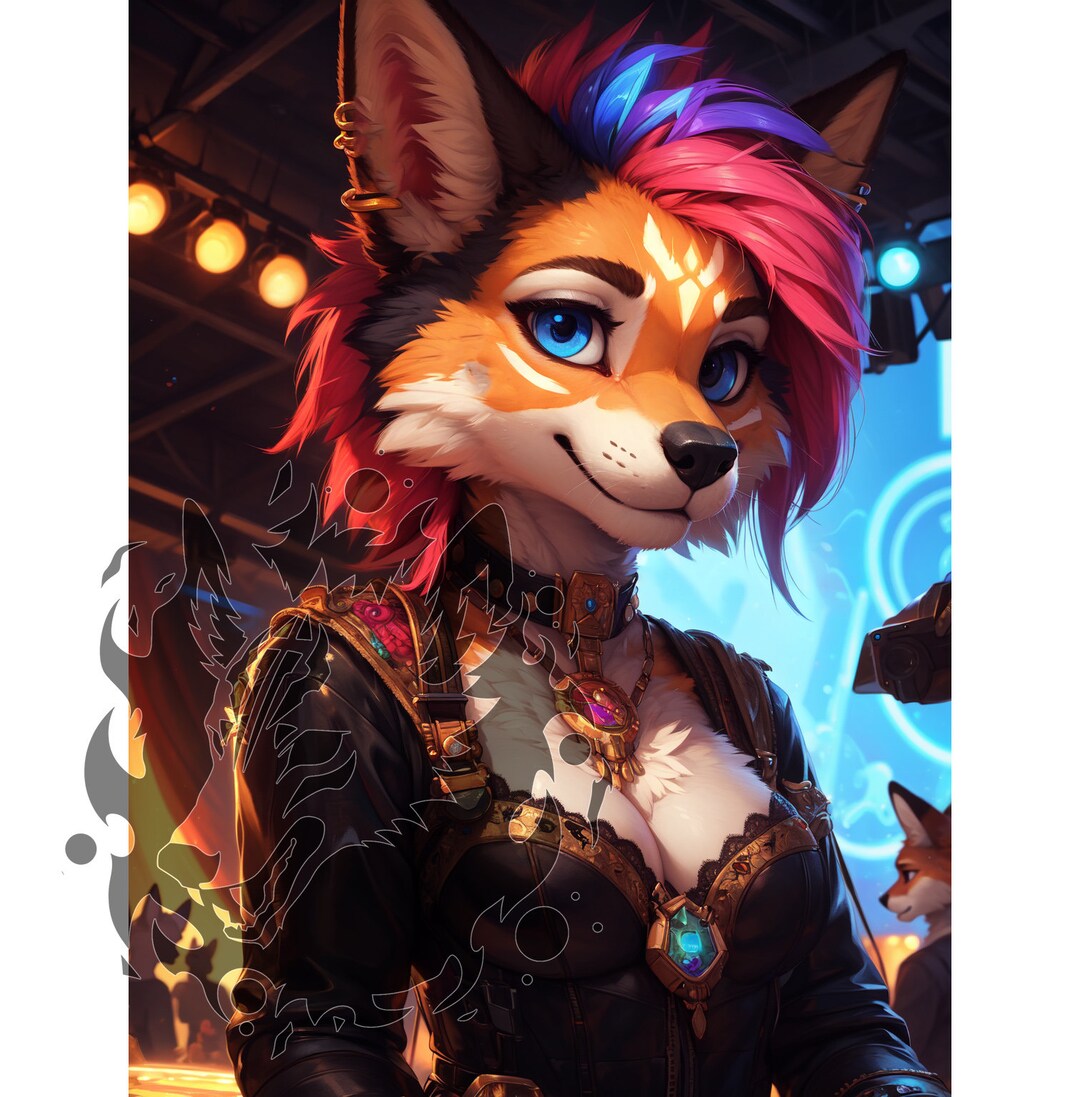 Anthro Fox Girl Image Digital Download Hd Image Unique Original Concept