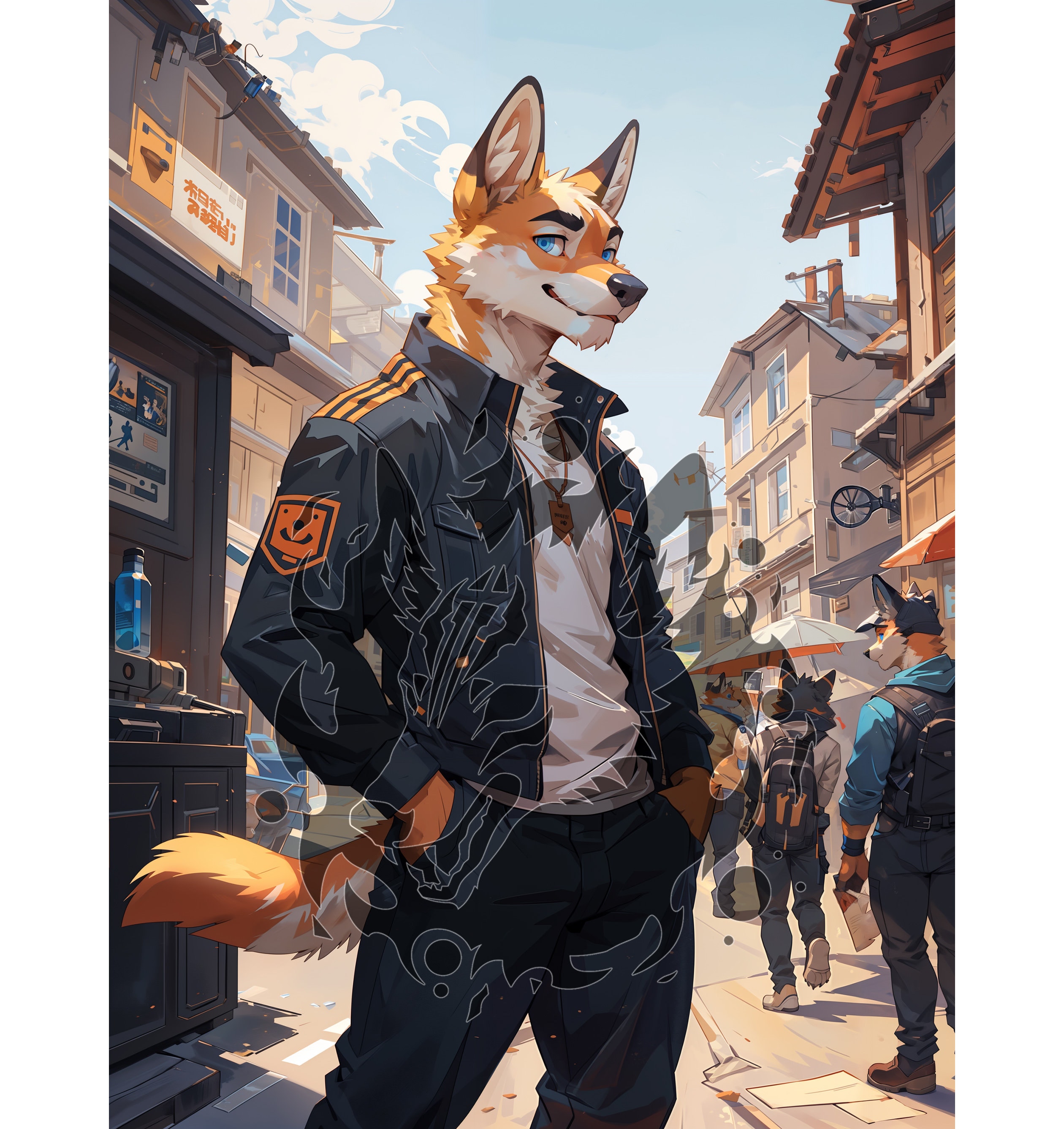 Anthro Dog Image Digital Download HD Image Unique Concept Art, Avatar ...