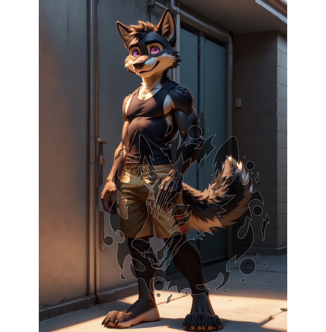 Anthro Wolf Image Digital Download HD Image Unique Concept Art, Story Ideas, Illustration, Cute ...