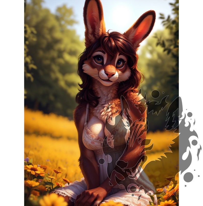 Anthro Rabbit Concept Art Image Digital Download HD Image Original Character for Roleplay, Story ...