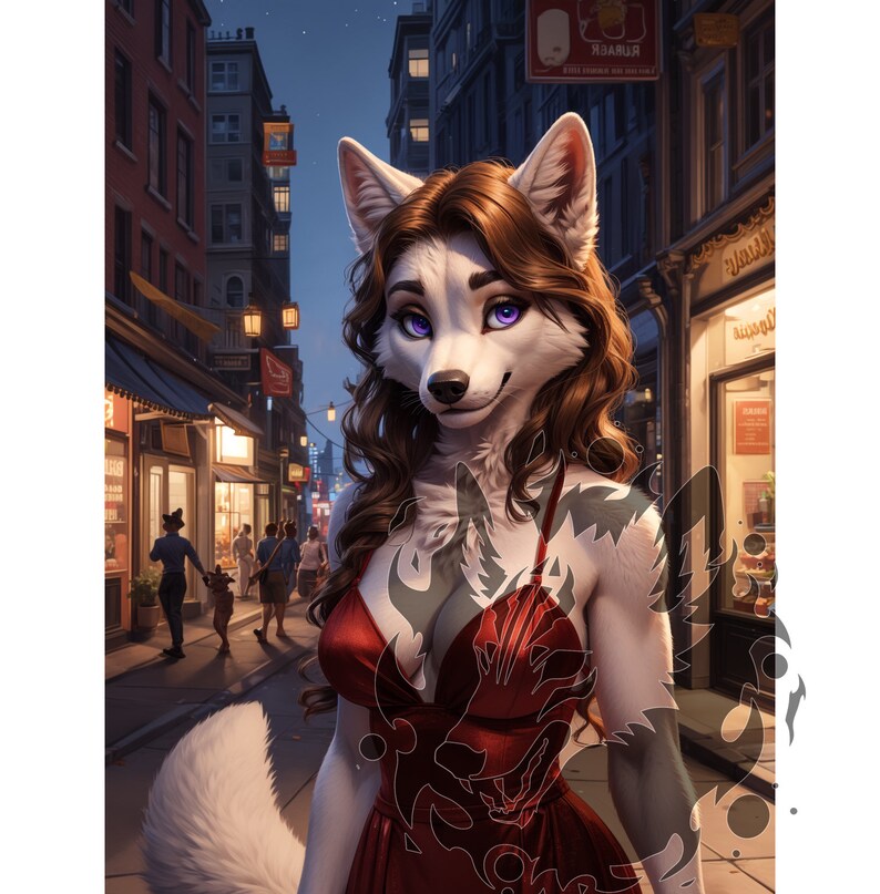 Anthro Arctic Fox Image Digital Download HD Image Original Concept Art for Story Ideas, Cute ...