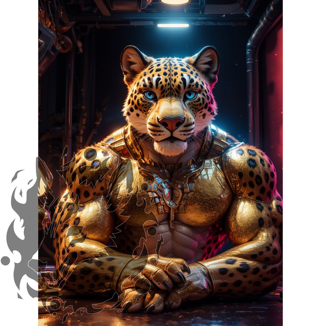 Golden Leopard Guy Image - Digital Download HD Image - Unique Original ...