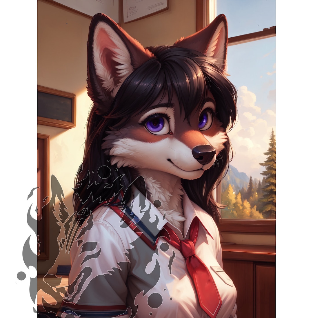 Anthro Wolf Student Adoptable Fursona Digital Download HD Image Set ...