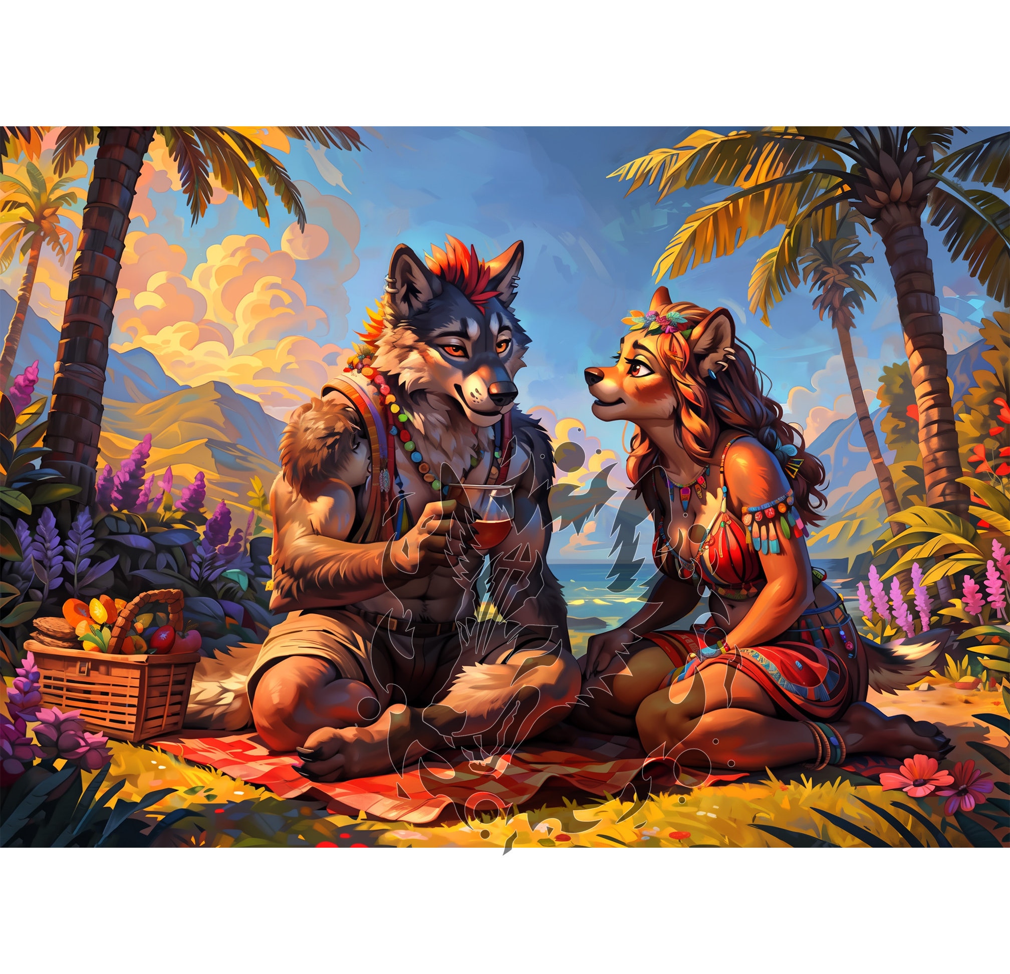 Anthro Couple Image - Digital Download HD Image - Concept Art of Cute ...