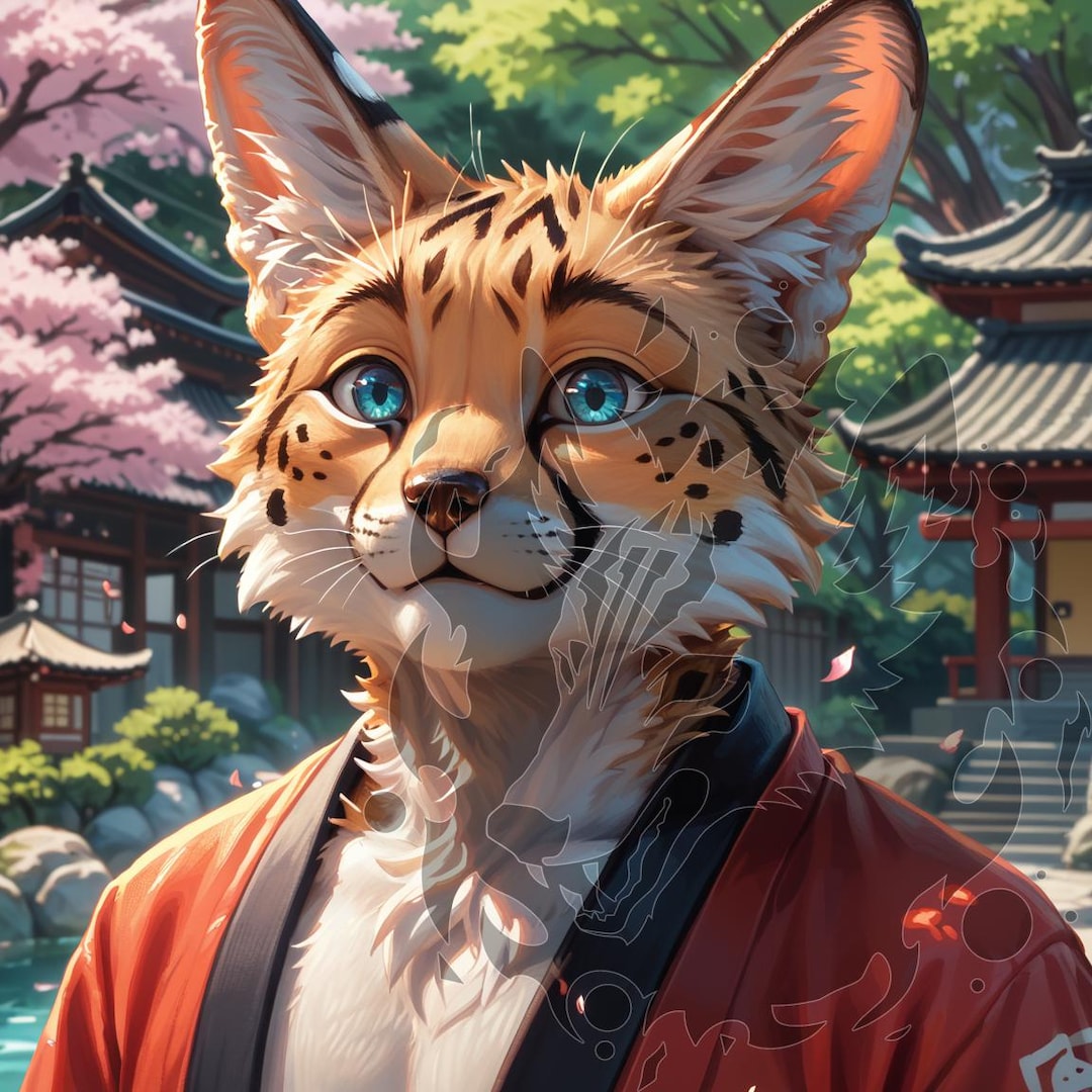 Animated Anthro Serval - Digital Download HD Image - Original Concept ...