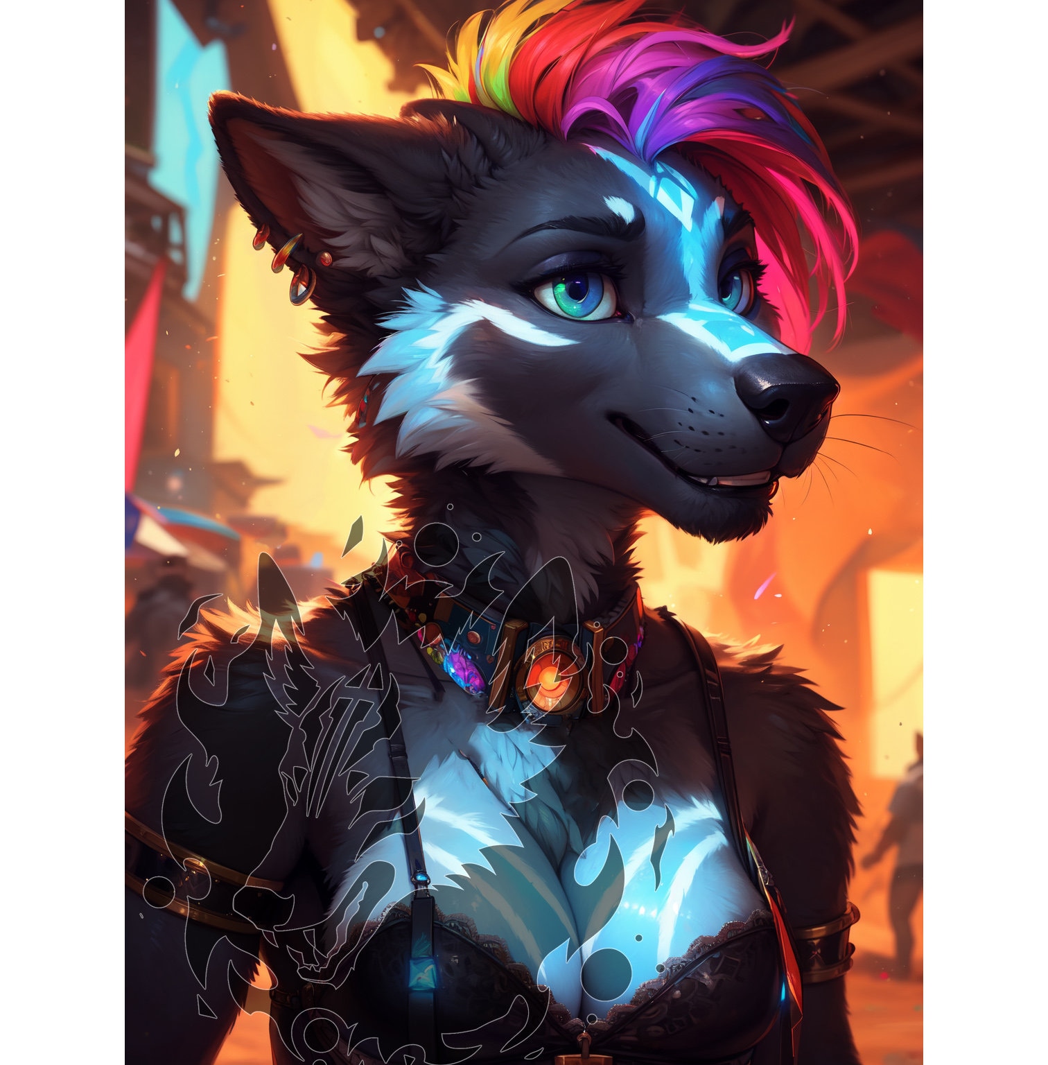 Anthro Wolf Girl Image Digital Download HD Image Unique Original ...