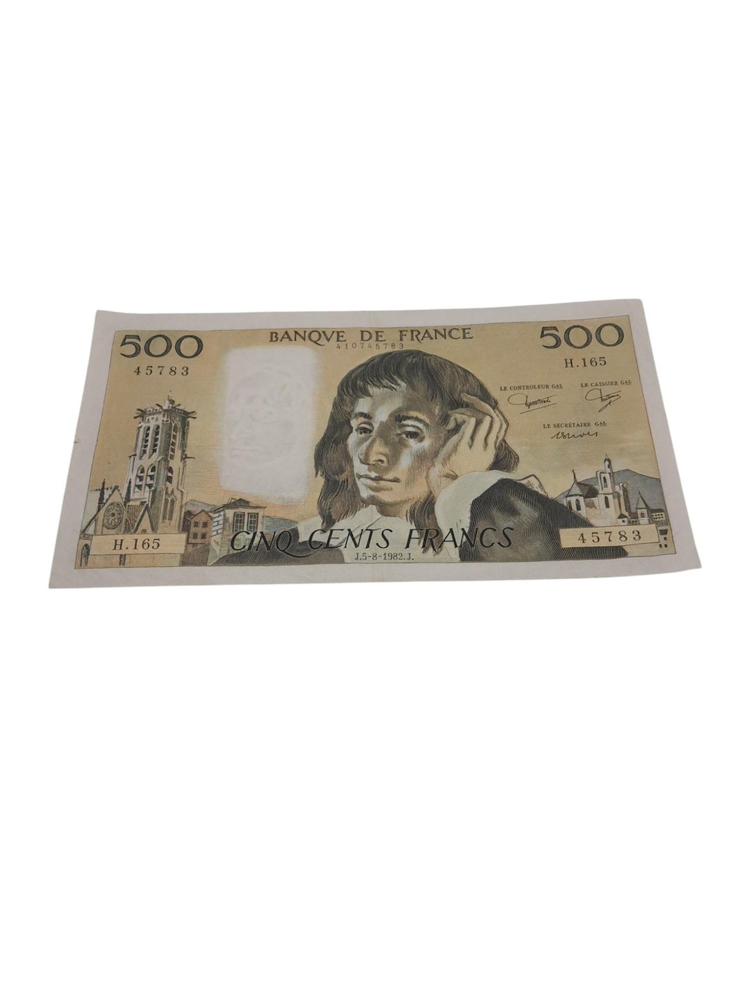 500 Franc Banknote French Banknote Five Hundred Francs Pascal Banknote ...