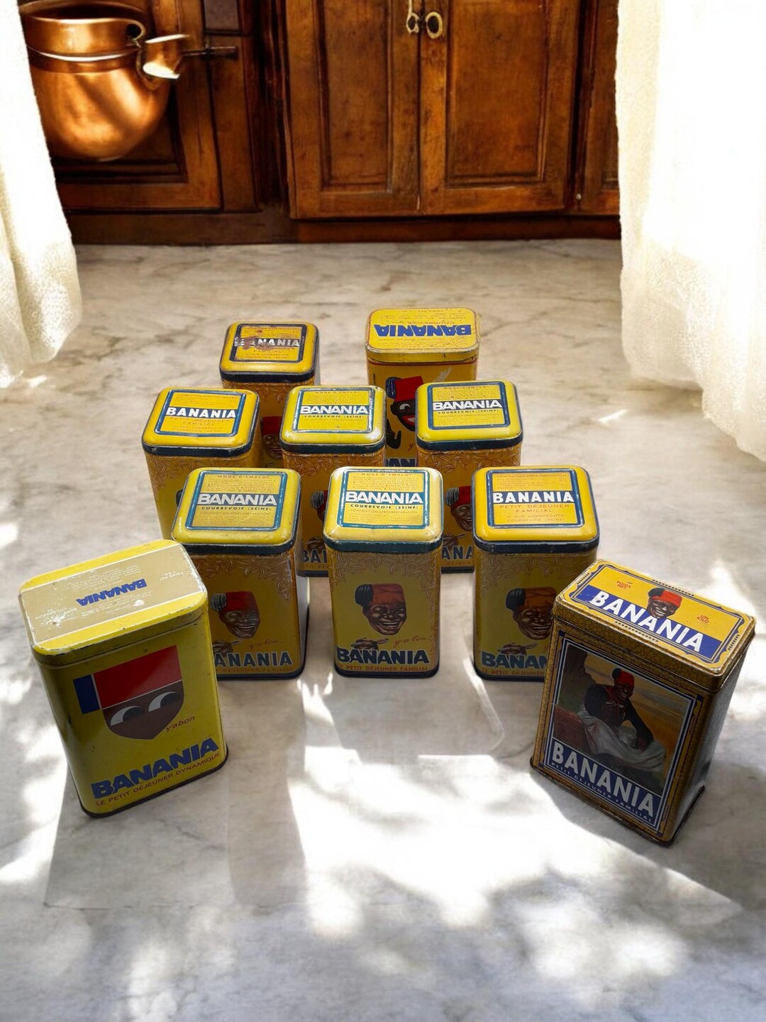 10 Banania Advertising Metal Vintage Chocolate Cocoa Boxes Made in ...