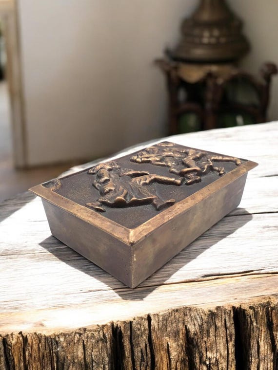 BRONZE Vintage Jewelry Box Handmade Luxury Jewelry Ch… - Gem