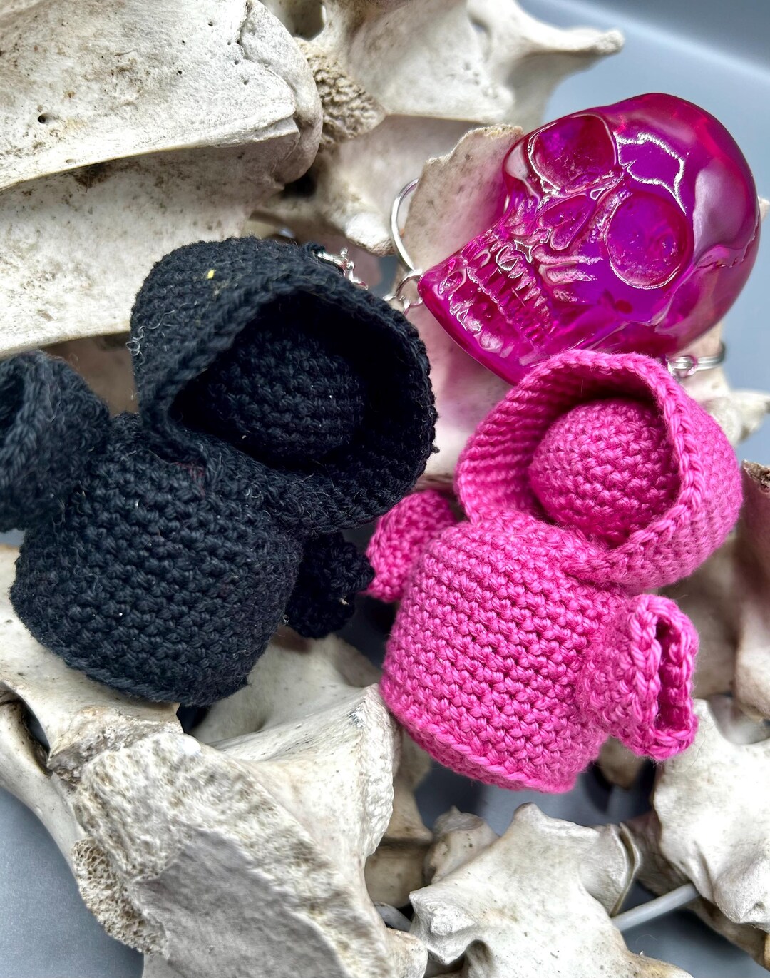 Handmade Amigurumi Grim Reaper Keychain | Crocheted Mini Figures for ...