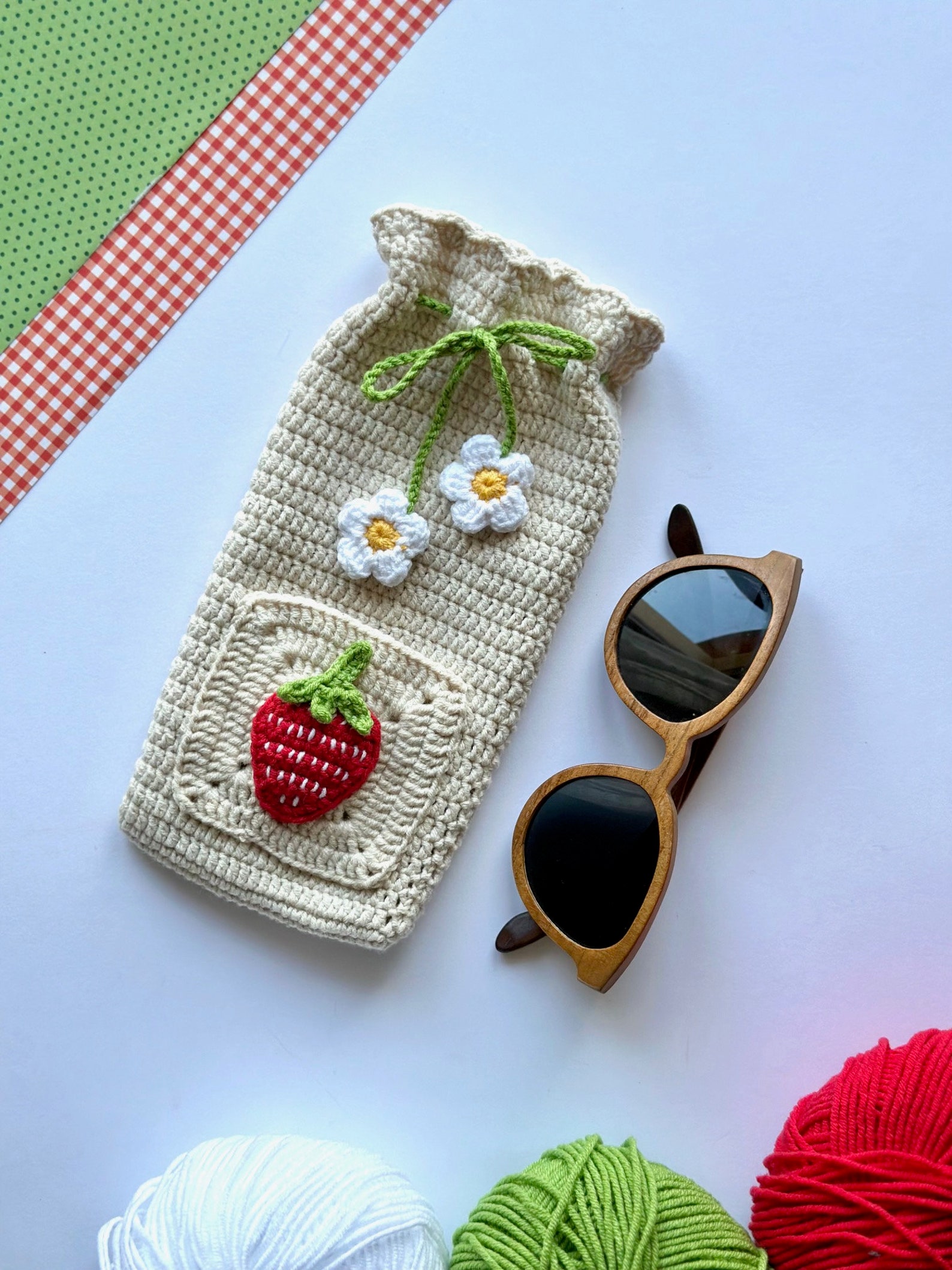 Cute Phone Bag in Strawberry Design, Crochet Phone Case, Gift for Her ...