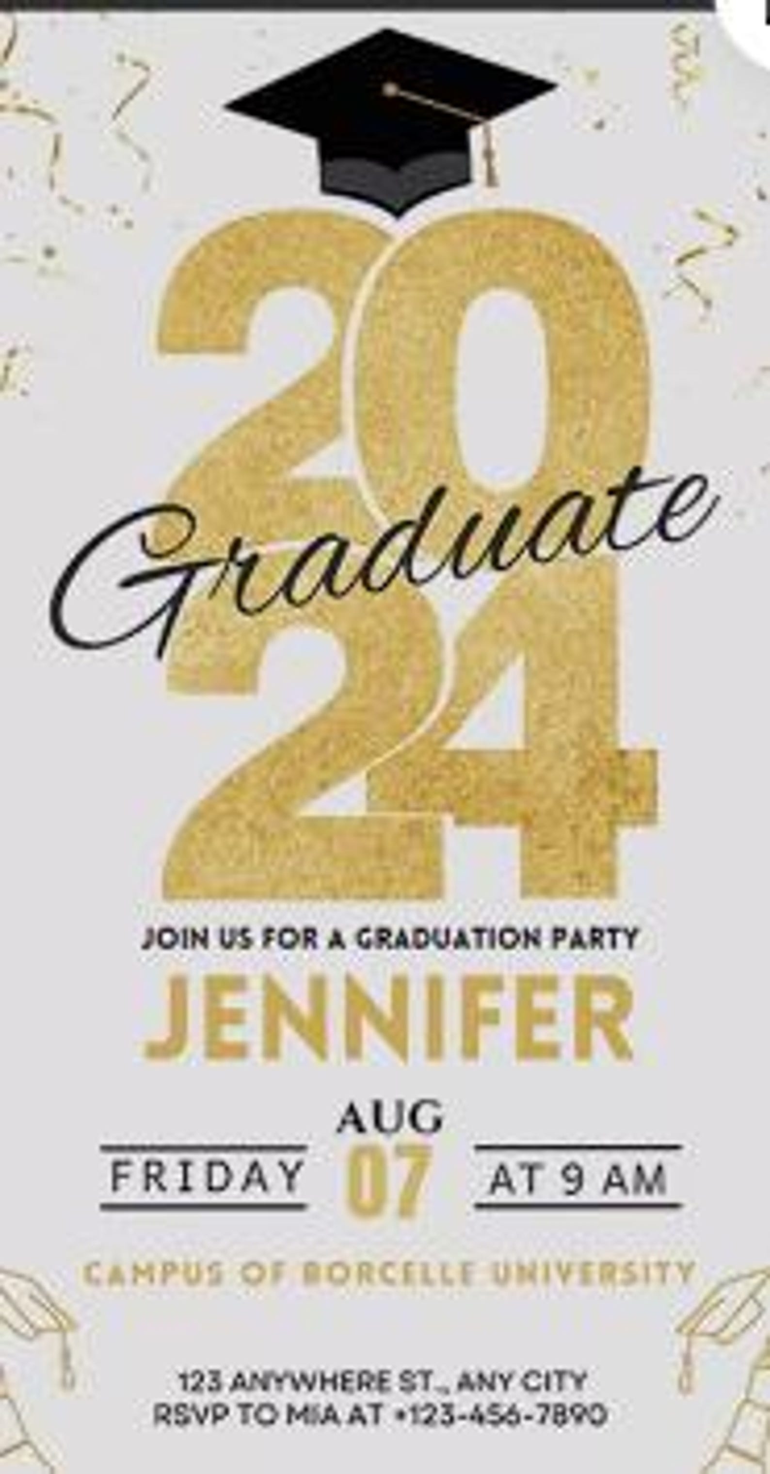 EDITABLE Graduation Celebration Party Invitation Template, Instant ...