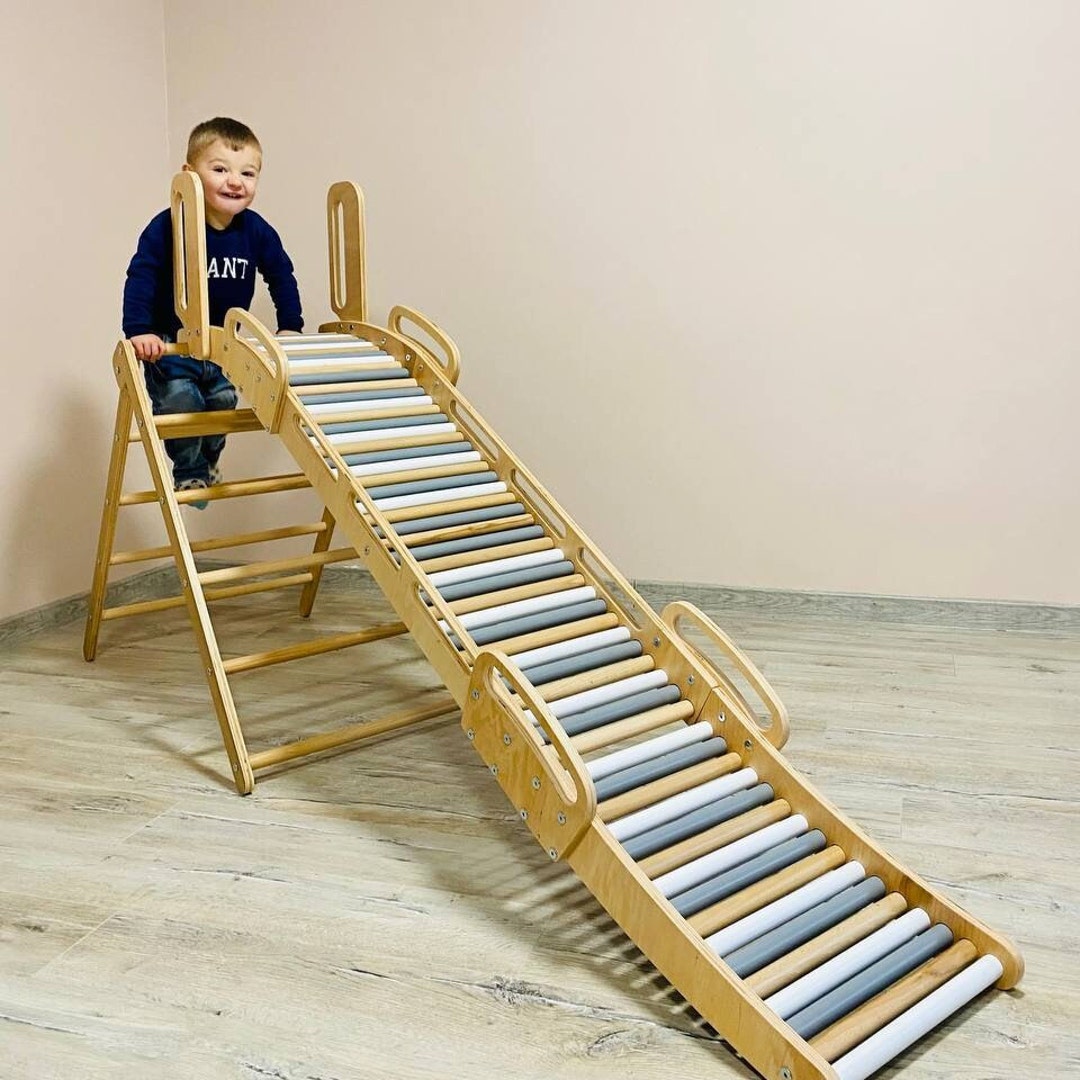 Rolling Slide With Climbing Triangle, Baby Gift for Toddler, Indoor ...