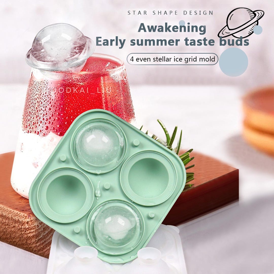 4 Unique Planets Shape Ice Cube Mold,food Grade Silicone Ice Cube Tray ...