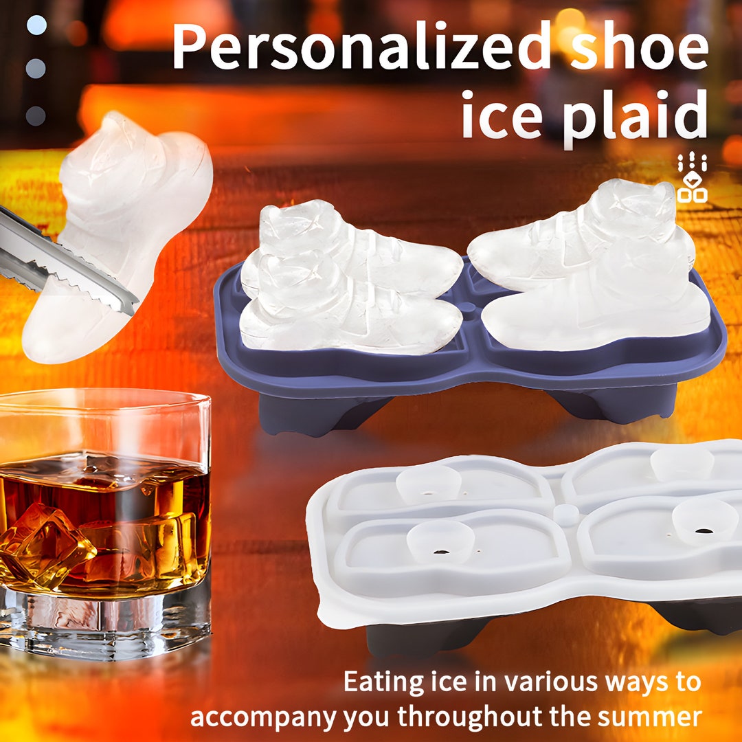 3D Shoe Ice Molds 3.3 Inch, Large Ice Cube Trays, Make 4 Giant Unique ...