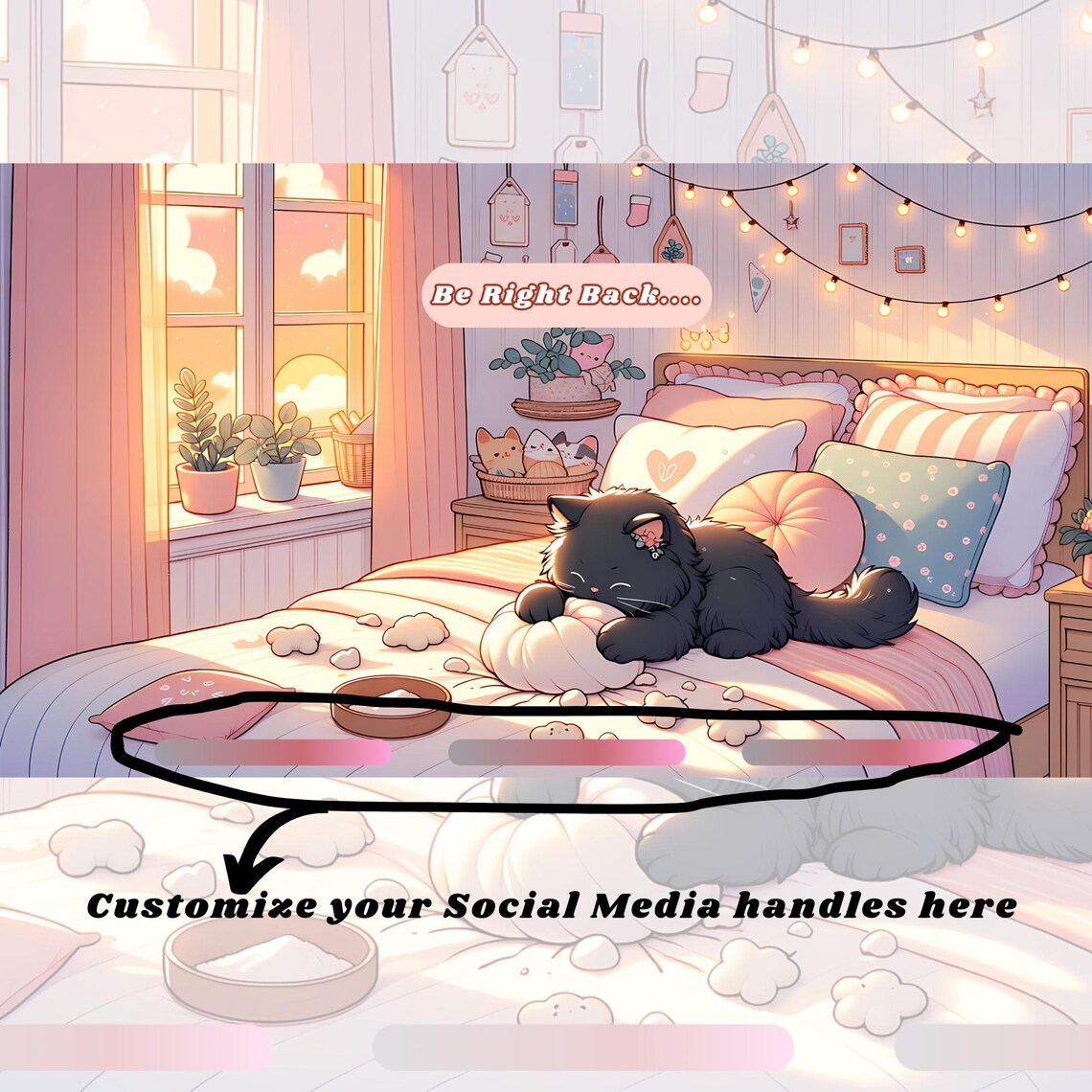 2 Twitch BRB Screens, Cat Kneading in Cozy Pillow Stream Screens ...