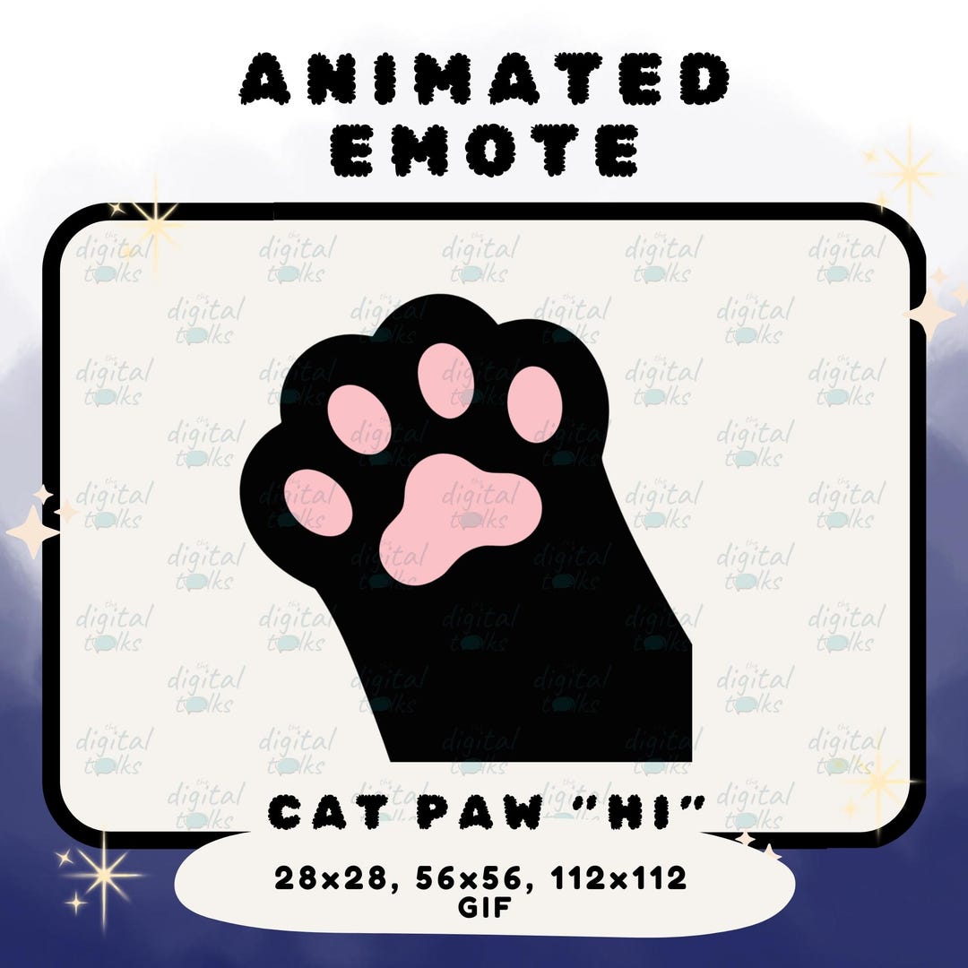 Animated Emote | Cat Paw "hi" for Twitch/discord (digital Download) - Etsy