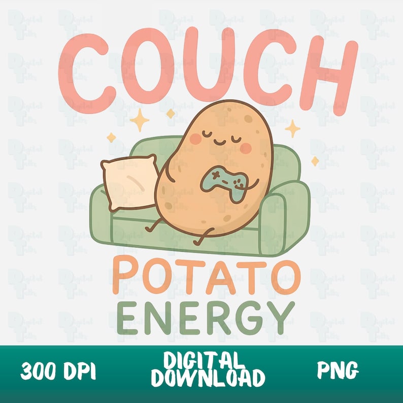Couch Potato PNG: Funny Introvert Design (digital Download) - Etsy