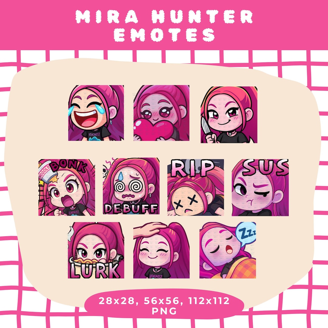 Chibi Mira Hunter Emotes: K-pop Twitch/discord Streamer Pack (PNG) - Etsy