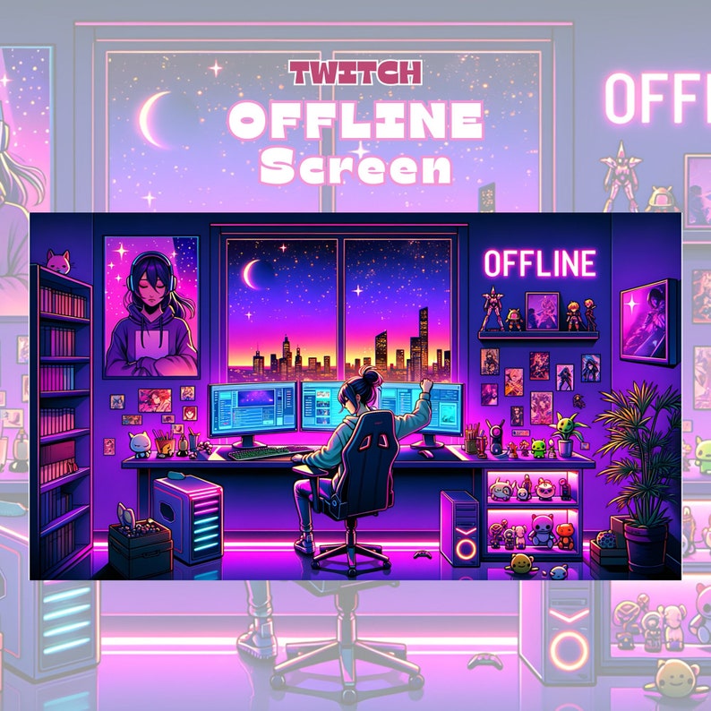 Starry Night Cityscape Twitch Offline Screen (PNG) - Etsy