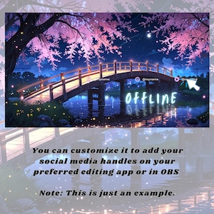 Animated and PNG Twitch Offline Screen, Sakura Bridge Streaming Offline ...