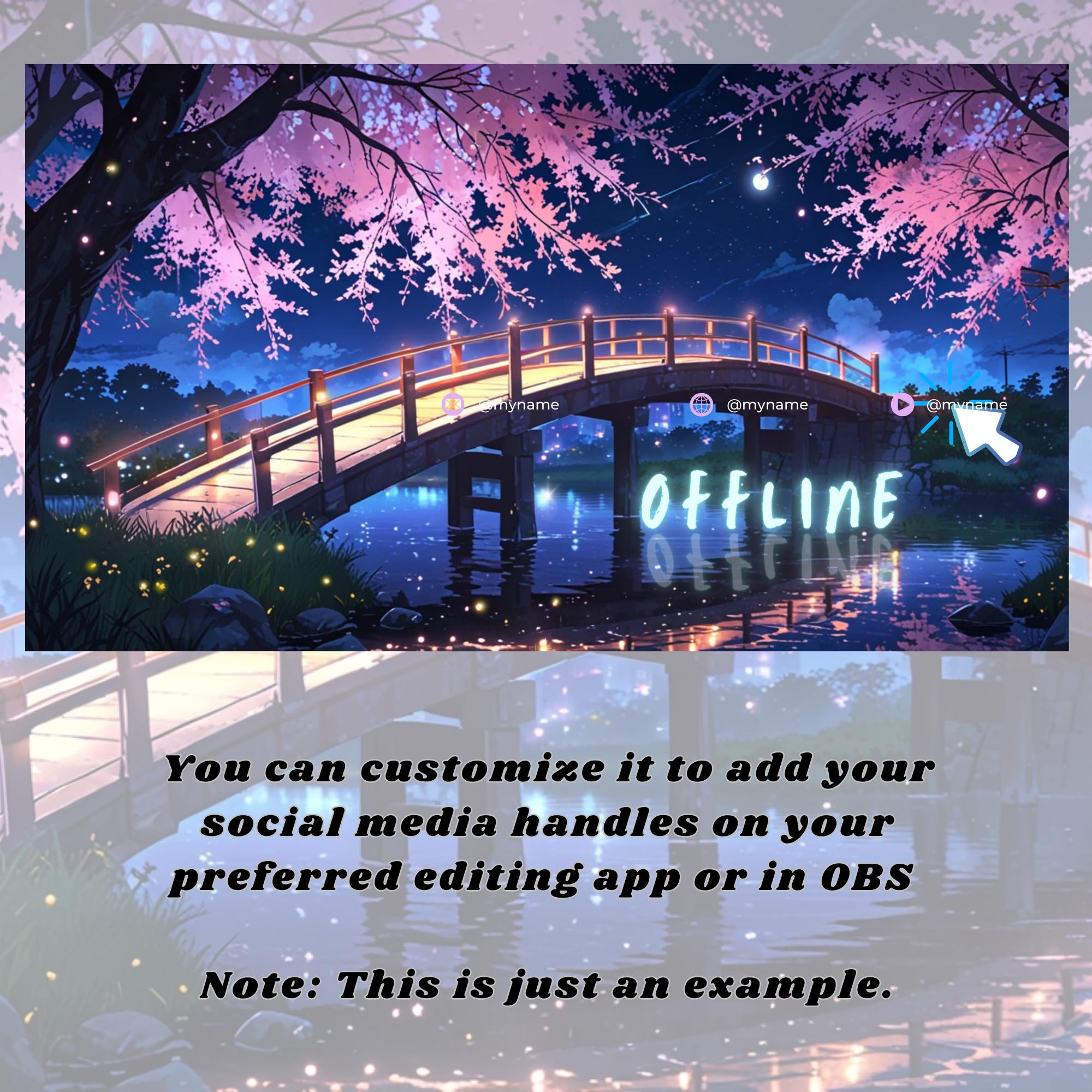 Animated and PNG Twitch Offline Screen, Sakura Bridge Streaming Offline ...