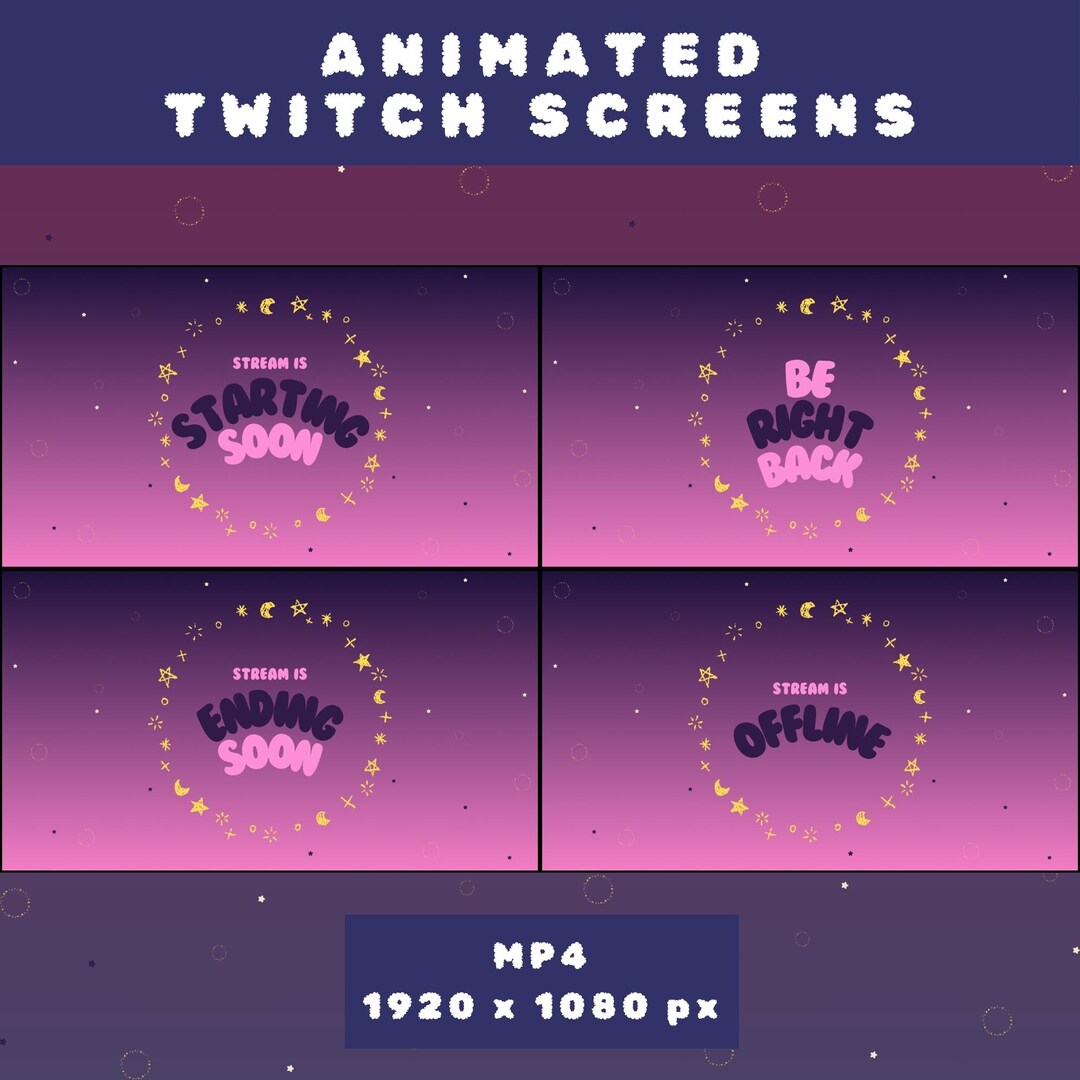 Animated Pink Gradient Twitch Screens: Streaming Starting Soon BRB ...
