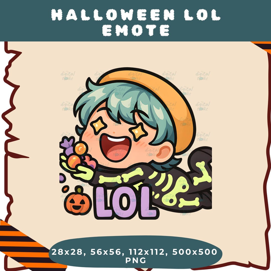 Halloween Chibi Skeleton LOL Emote | Twitch & Discord (digital Download ...