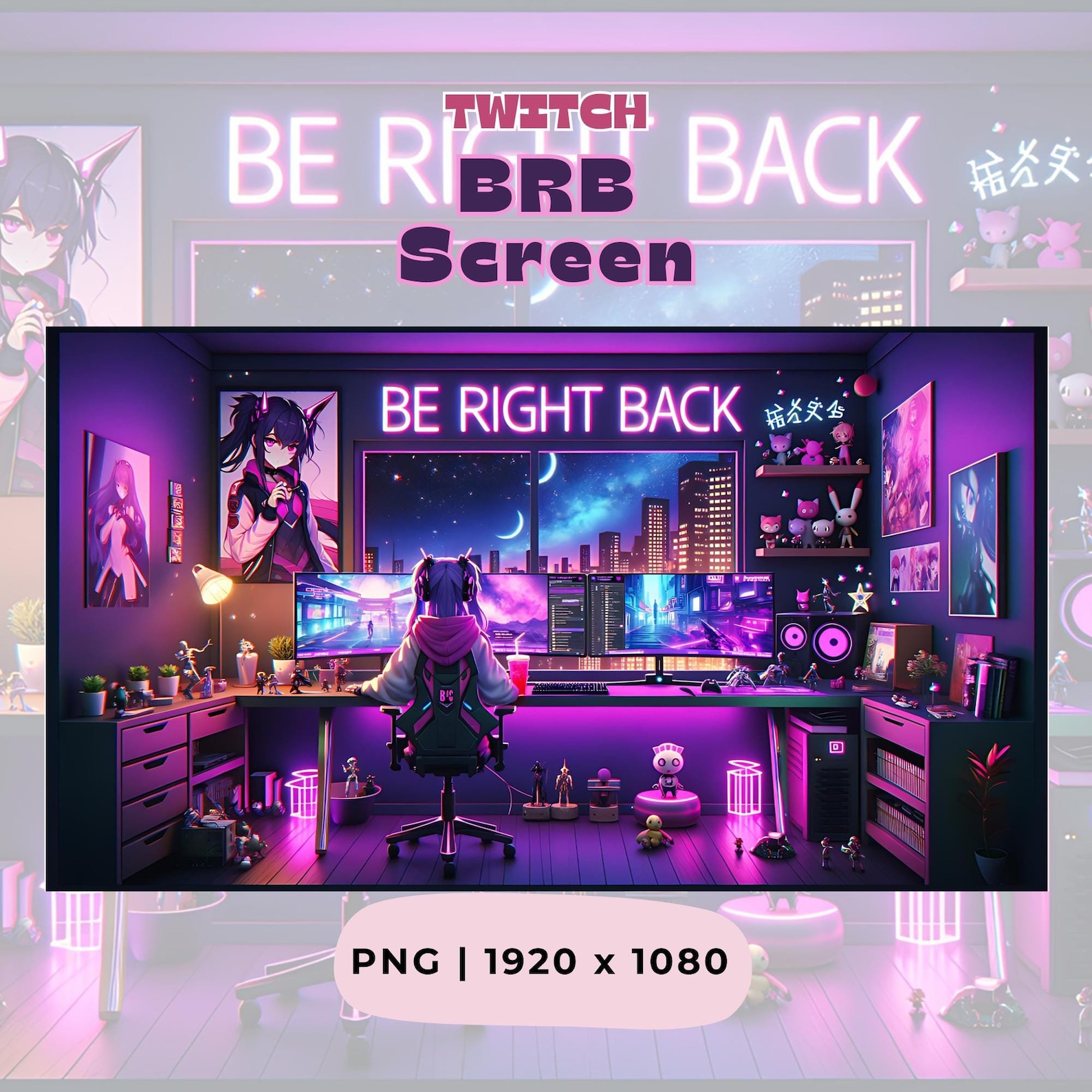 Twitch BRB Screen - Gaming Scene Be Right Back Screen, Overlooking a ...