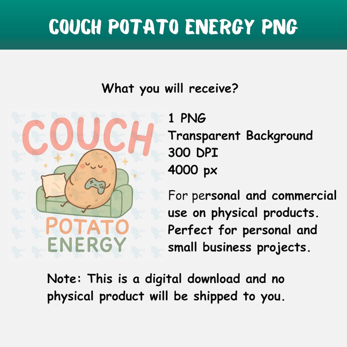 Couch Potato PNG: Funny Introvert Design (digital Download) - Etsy