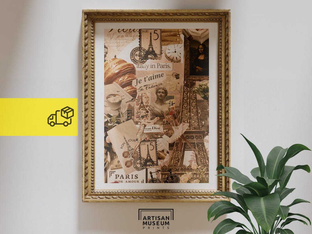 Paris Surrealism Collage Art Print - Vintage Aesthetic With Eiffel ...