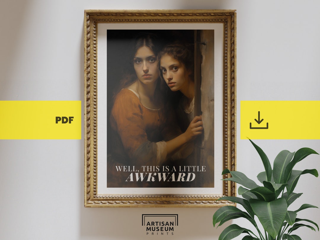 Awkward Poster Victorian Funny Wall Art Bathroom Set: Amusing Altered ...