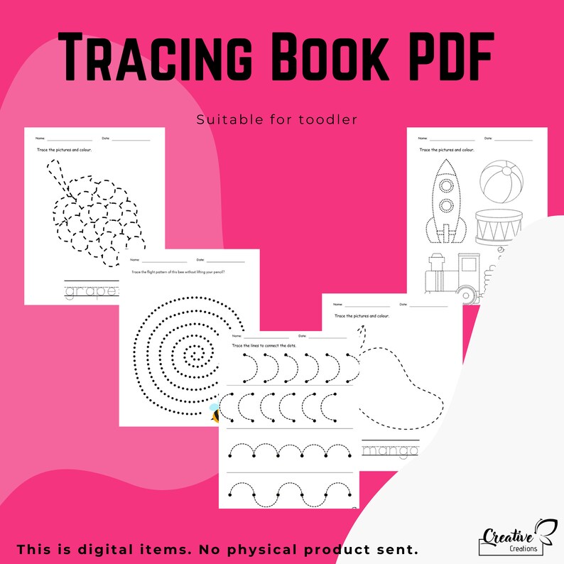 Tracing Worksheet for Preschool - Etsy