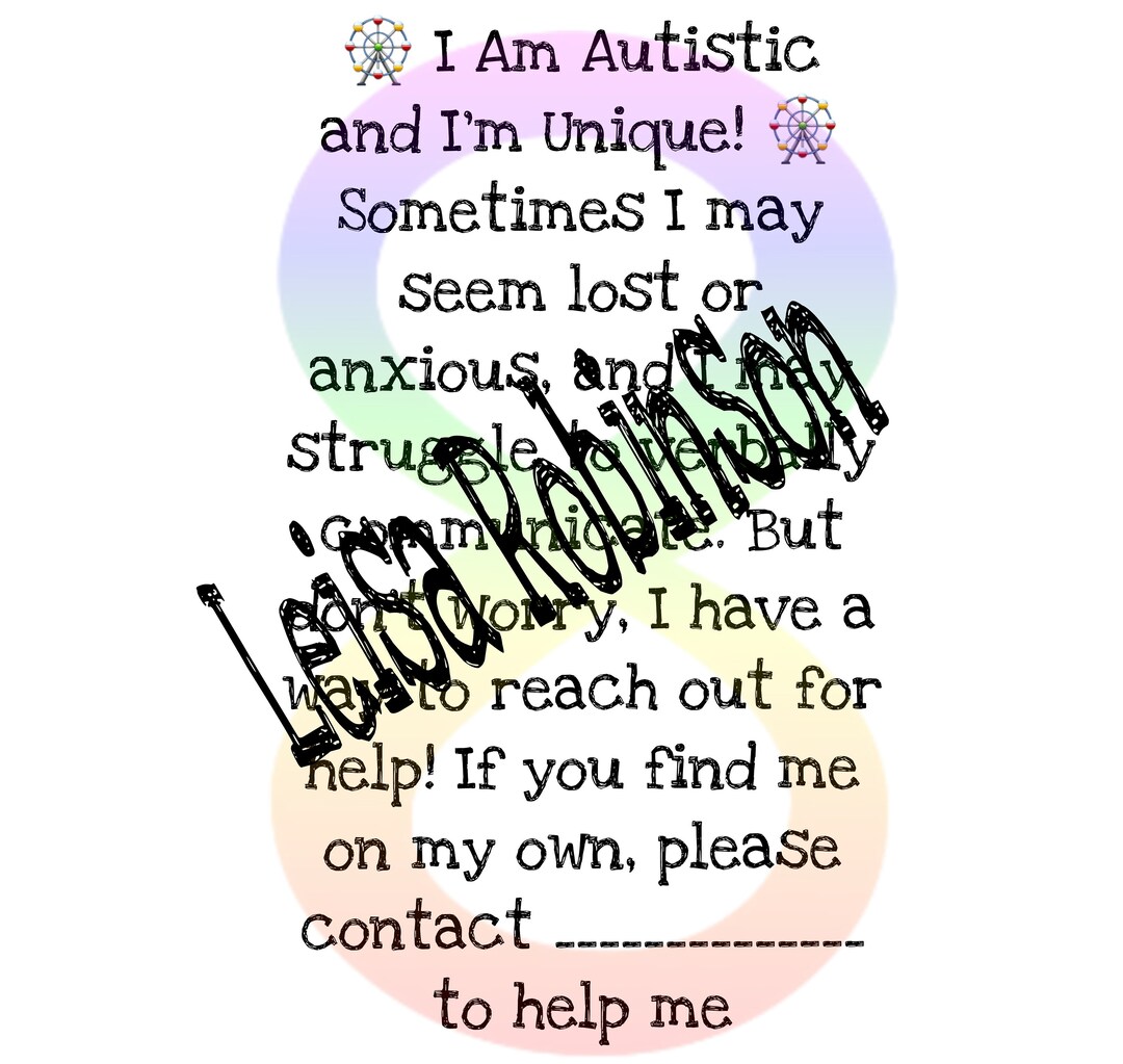 Autism ID Card - Etsy Australia