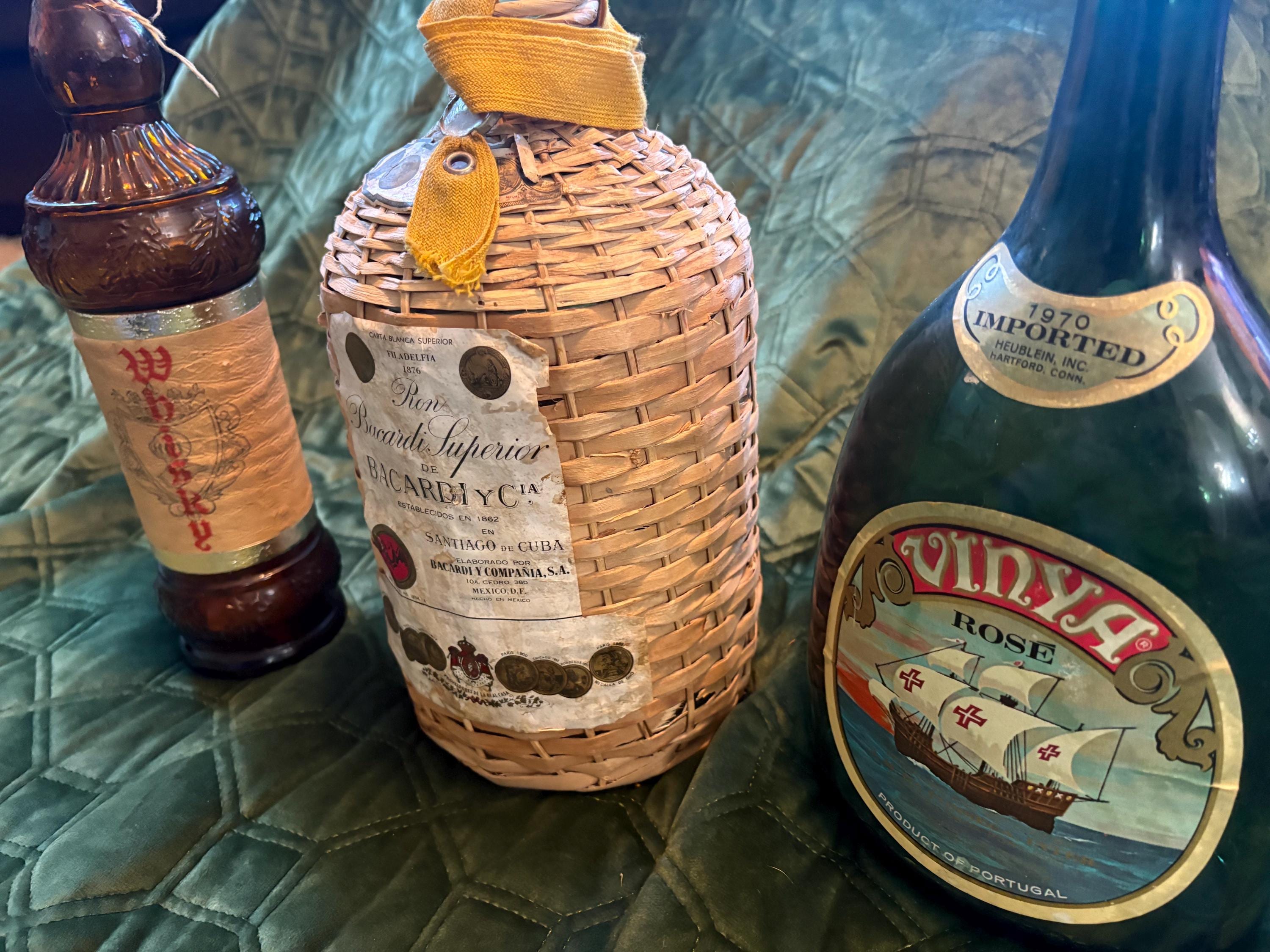 Antique Alcohol Bottle Set - Etsy