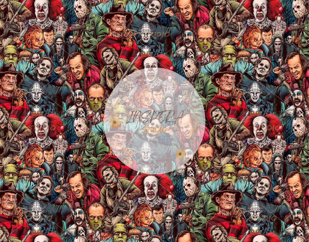 Horror Scary Movie Seamless Pattern File, Instant Download - Etsy