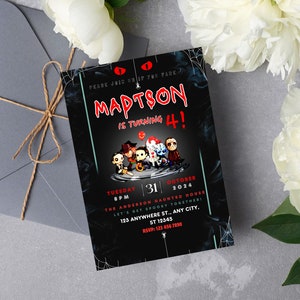 Horror Killer Birthday Party Invitation, Horror Party Invite, Editable ...